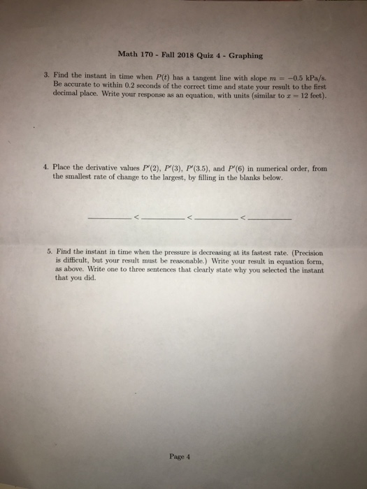 Math 170 -Fall 2018 Quiz 4 -Graphing Section: Name: . | Chegg.com