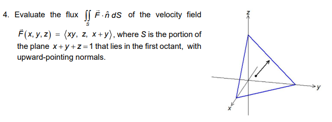 Solved Evaluate the flux ∬Svec(F)*hat(n)dS ﻿of the velocity | Chegg.com