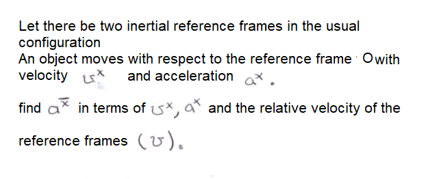 Let there be two inertial reference frames in the | Chegg.com