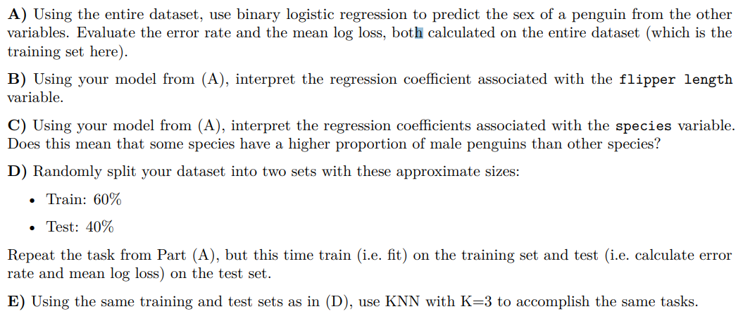 Solved Set-up: Install the package palmerpenguins Load the | Chegg.com