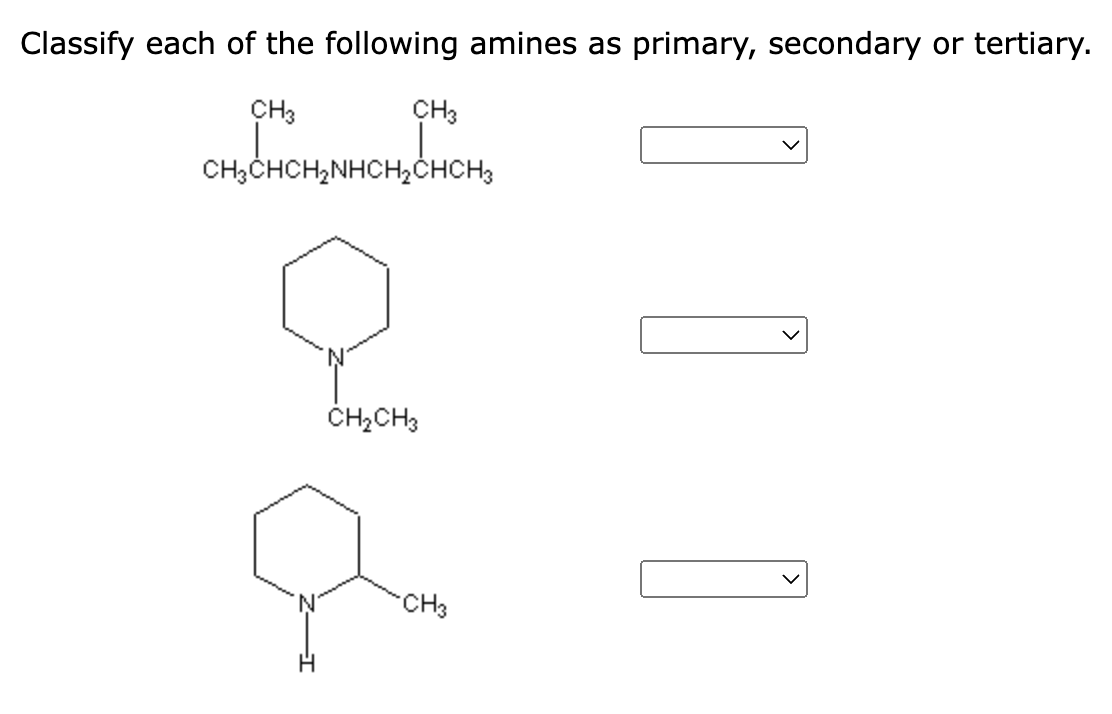 Solved Classify each of the following amines as primary, | Chegg.com
