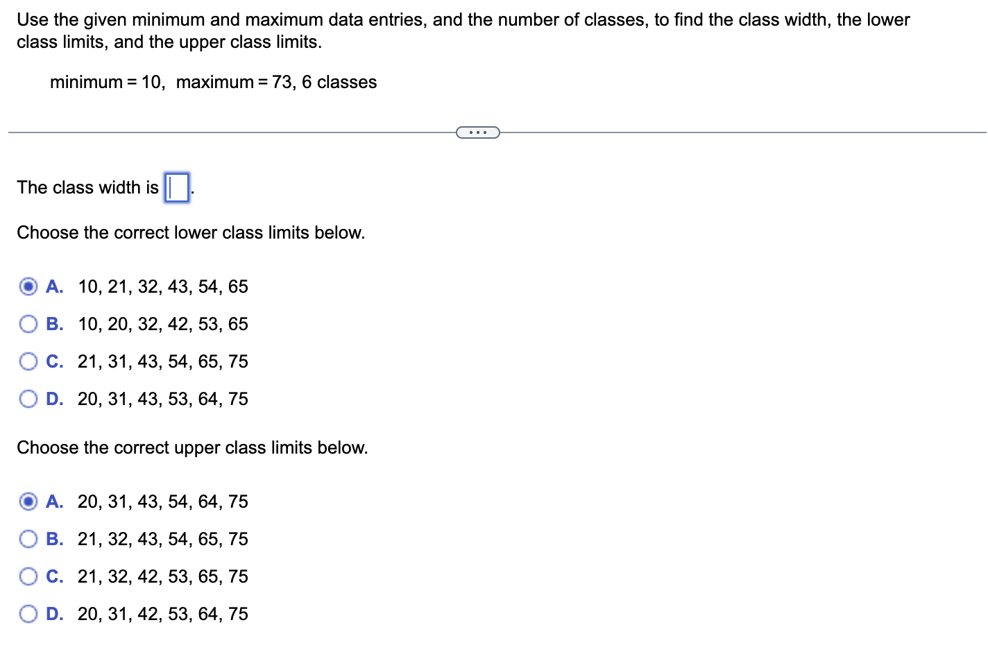 Solved Use the given minimum and maximum data entries, and | Chegg.com