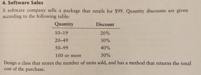 Solved 4. Software Sales A software company sells a package | Chegg.com