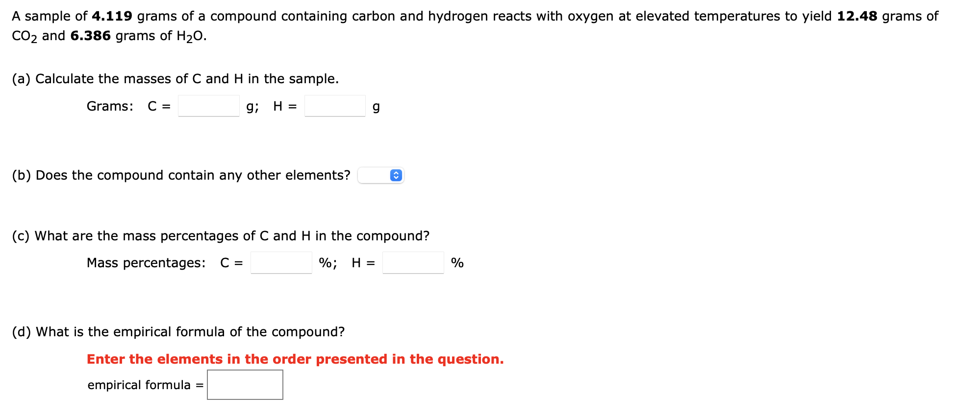 Solved A sample of 4.119 grams of a compound containing | Chegg.com