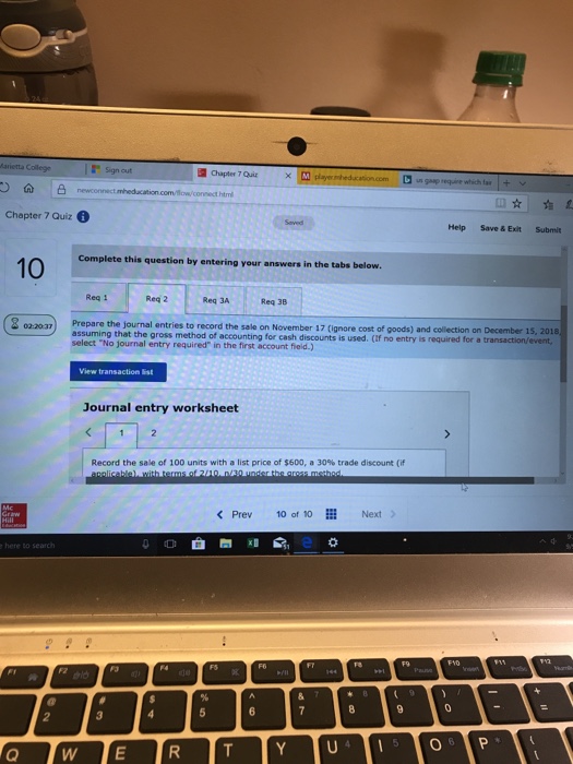 Solved Chapter 7 Quiz O Help Save& Exit Submit 10 Tracy | Chegg.com