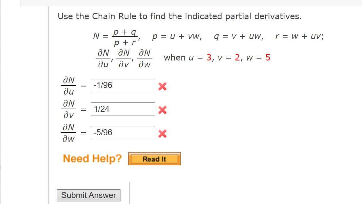 Solved Use the Chain Rule to find the indicated partial | Chegg.com