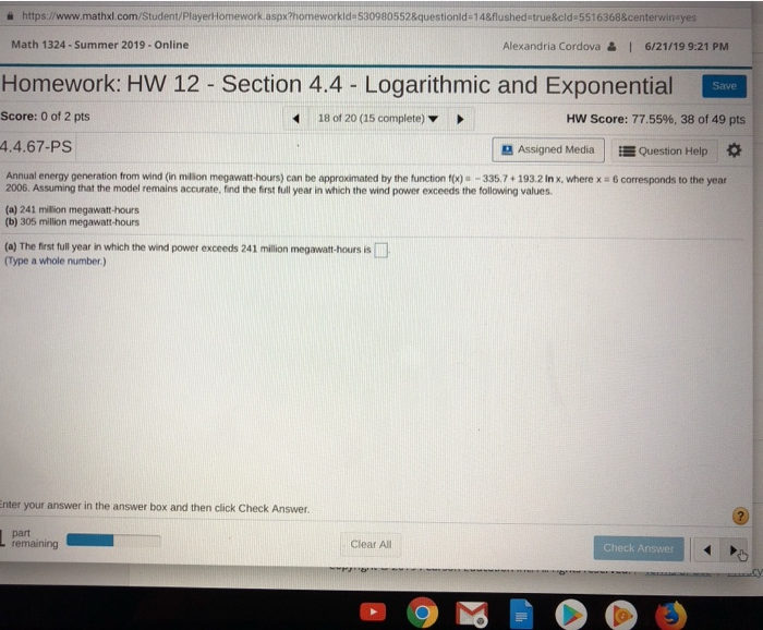 Solved Math 1324-Summer 2019- Online Alexandria Cordova &I | Chegg.com