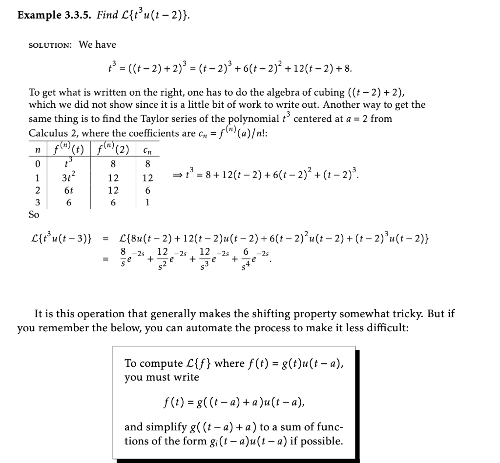 Solved a) Use the method of Example 3.3.5 to write f(t) in | Chegg.com