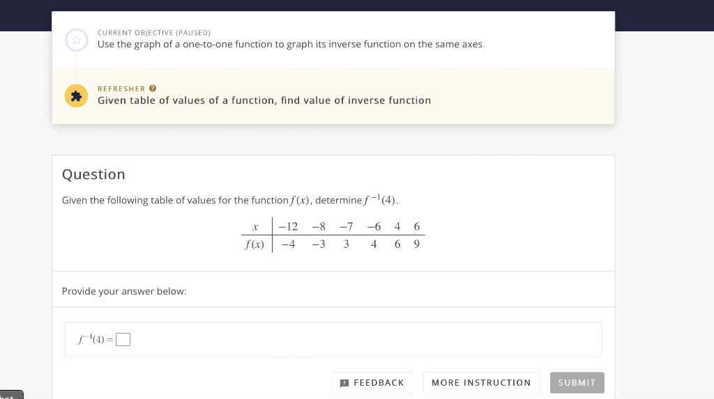 Solved CURRENT OBJECTIVE (PAUSED) Use the graph of a | Chegg.com
