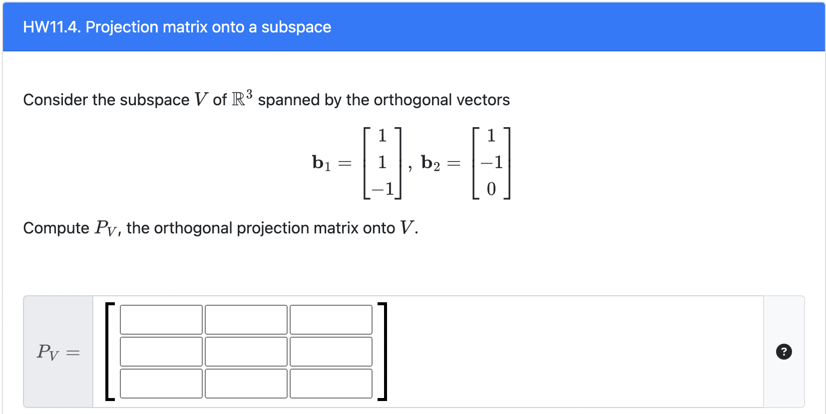 Solved Consider the subspace V of R3 spanned by the | Chegg.com