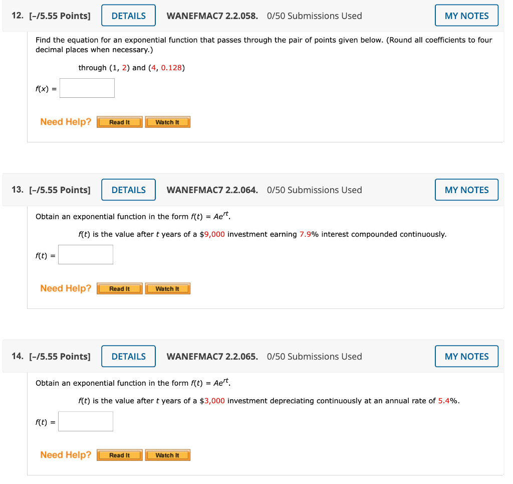 Solved 12. [-15.55 Points] DETAILS WANEFMAC7 2.2.058. 0/50 | Chegg.com