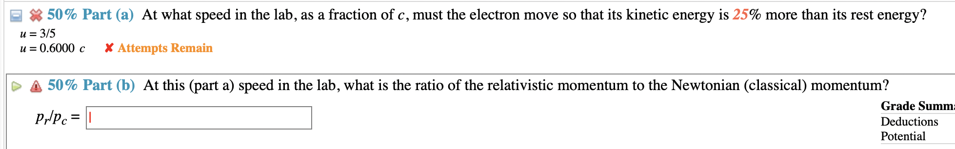Solved (14\%) Problem 6: An electron is moving at a | Chegg.com
