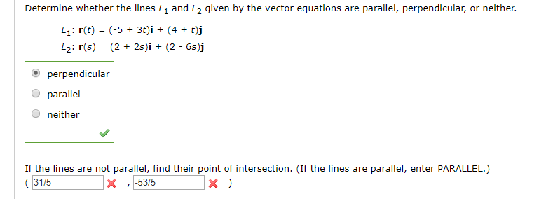 Solved Determine whether the lines L1 and L2 given by the | Chegg.com