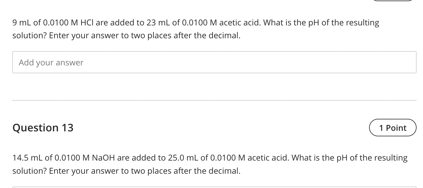 Solved 9 mL of 0.0100MHCl are added to 23 mL of 0.0100M | Chegg.com