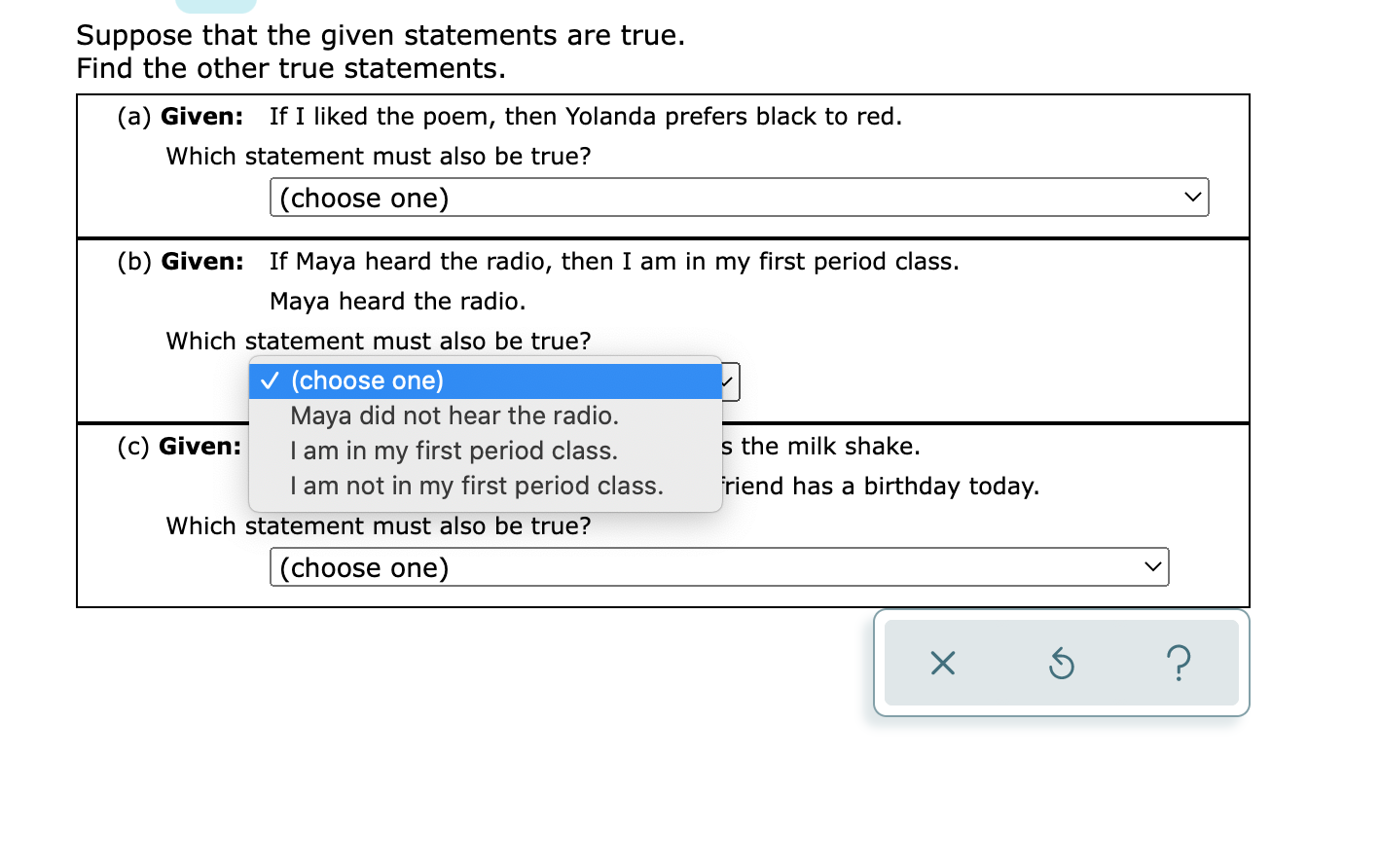 Solved Suppose that the given statements are true. Find the | Chegg.com