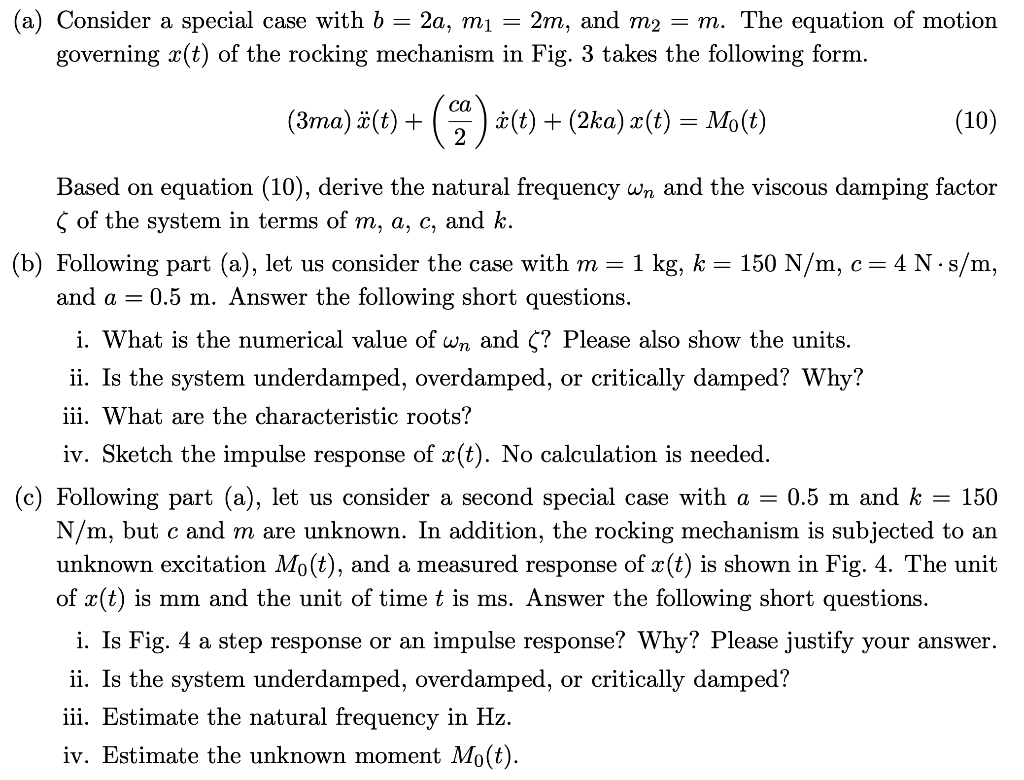 Solved > 5. Figure 3 shows a rocking mechanism that consists | Chegg.com