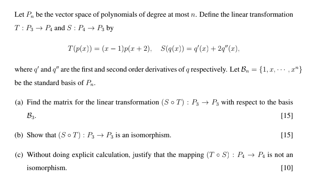 Solved Let Pn be the vector space of polynomials of degree | Chegg.com