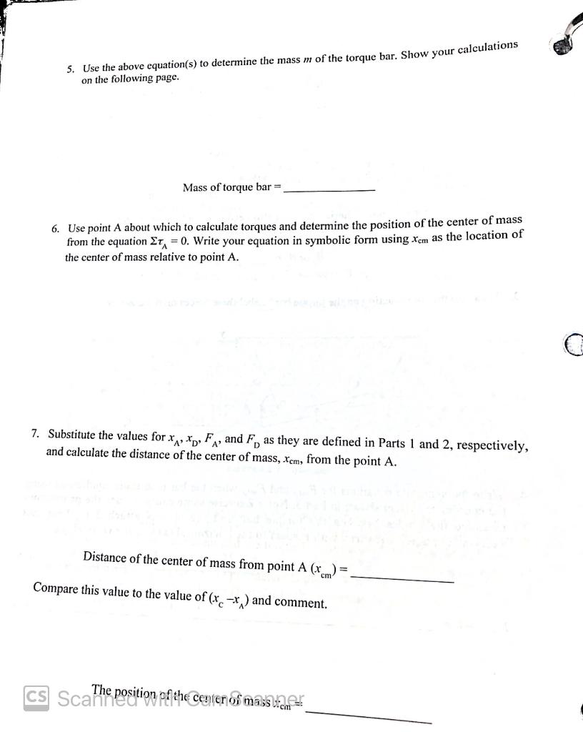 PLEASE DO PART 5,6 and 7 USING THE TABLE FROM THE | Chegg.com