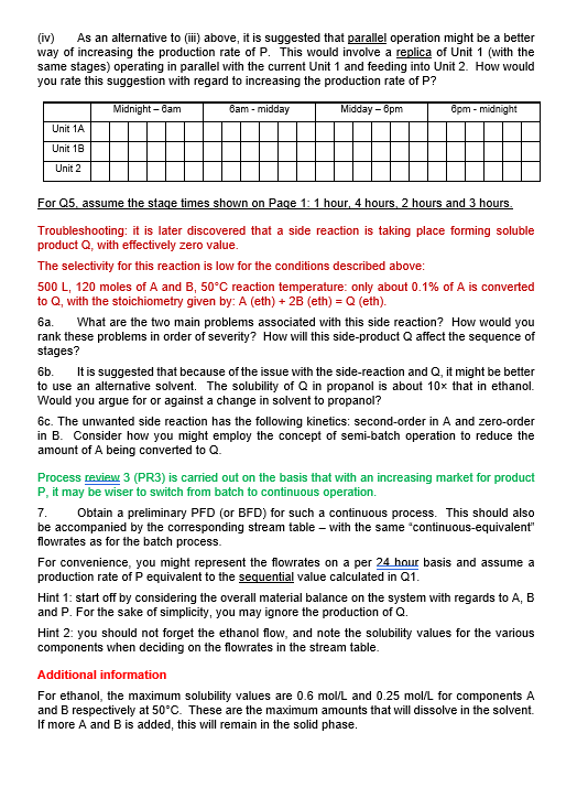 Solved Process description A batch process is operated with | Chegg.com