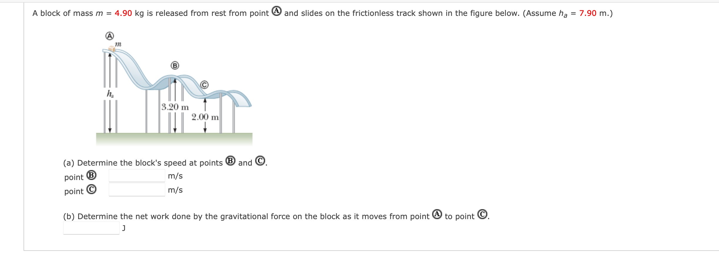 Solved A block of mass m = 4.90 kg is released from rest | Chegg.com