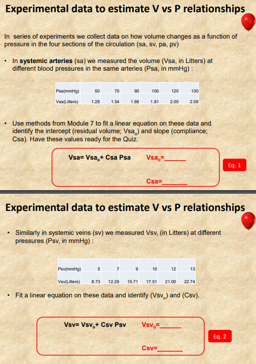 Solved Experimental data to estimate V vs P relationships In | Chegg.com