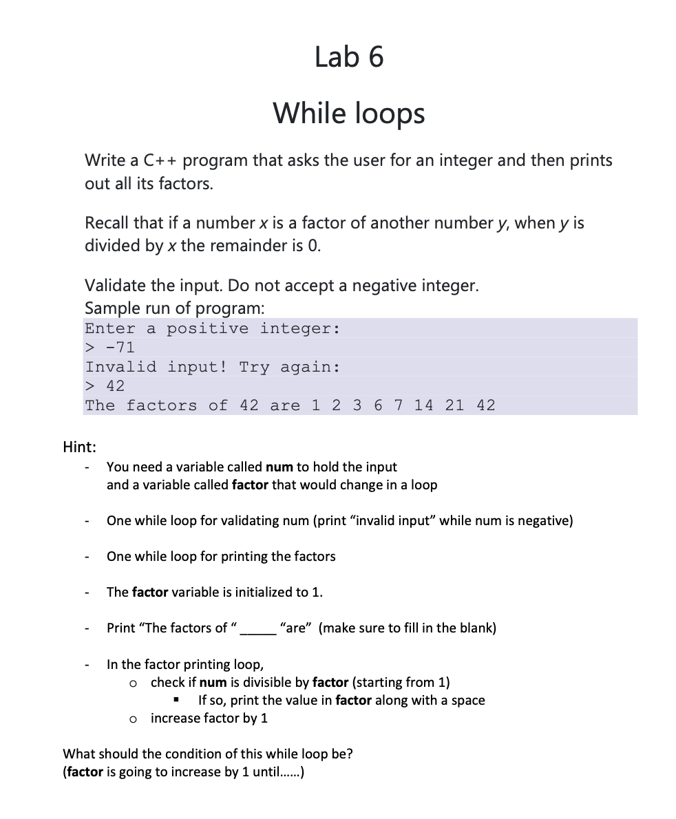 Solved While loopsWrite a C++ ﻿program that asks the user | Chegg.com