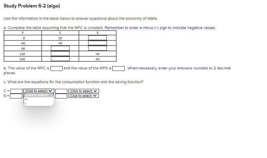Solved Study Problem 6-2 (algo) Use the Information in the | Chegg.com