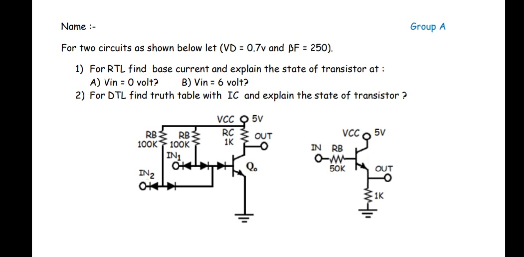 Solved Name :-For two circuits as shown below let and | Chegg.com