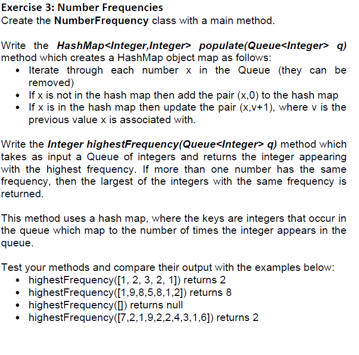 Exercise 3: Number Frequencies Create the | Chegg.com
