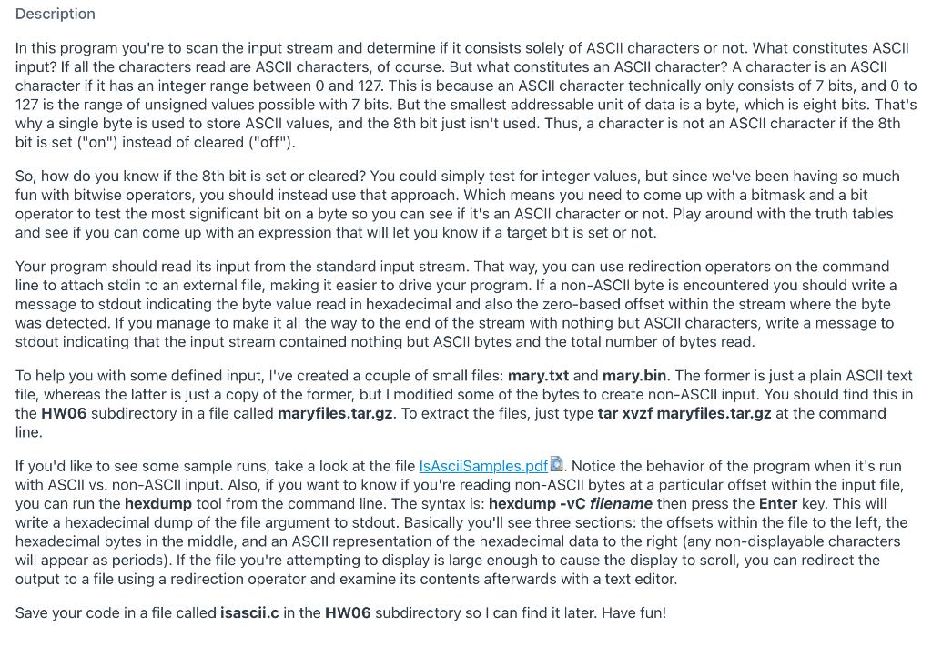 Running the program with an ASCII input stream: | Chegg.com
