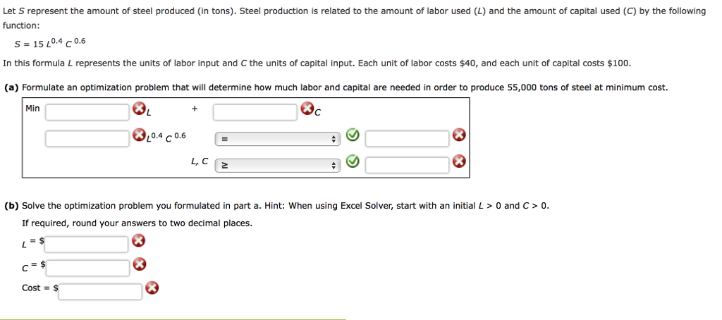 Solved Let S Represent The Amount Of Steel Produced In Tons Chegg