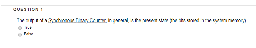 Solved QUESTION 1 The output of a Synchronous Binary | Chegg.com