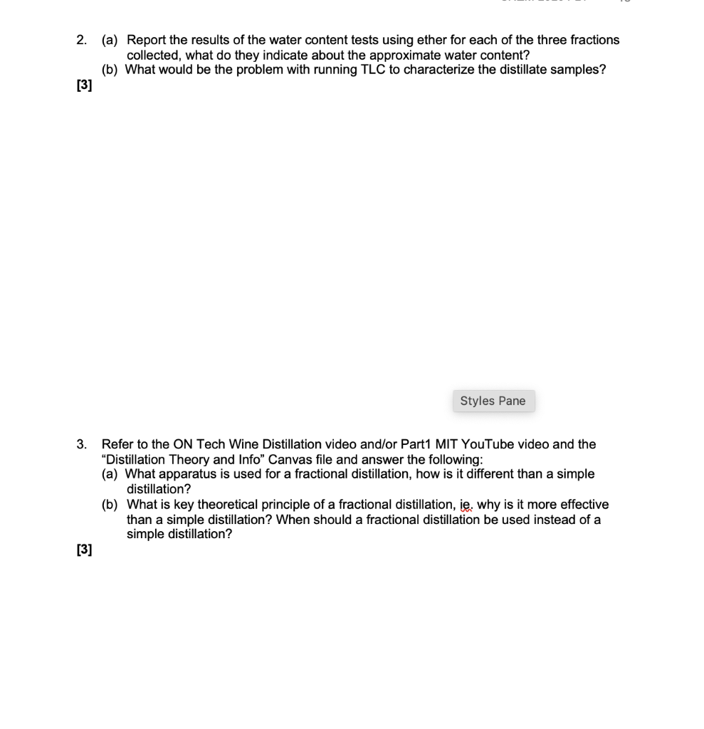 Solved 2. (a) Report the results of the water content tests | Chegg.com