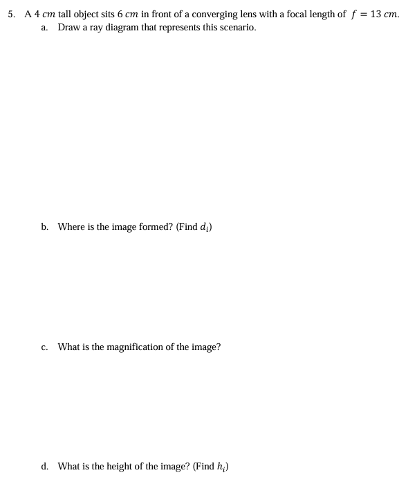 Solved A 4 ﻿cm tall object sits 6 ﻿cm in front of a | Chegg.com