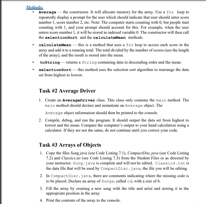 Solved Lab 06 Chapter 7: Arrays Lab Objectives • Be able to | Chegg.com