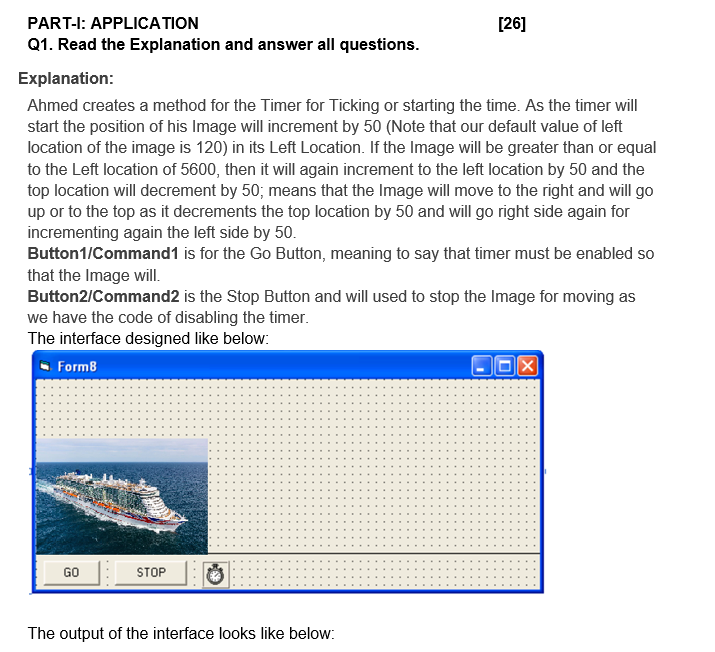 Solved PART-I: APPLICATION [26] Q1. Read the Explanation and | Chegg.com