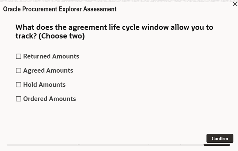 Solved Oracle Procurement Explorer AssessmentWhat does the | Chegg.com
