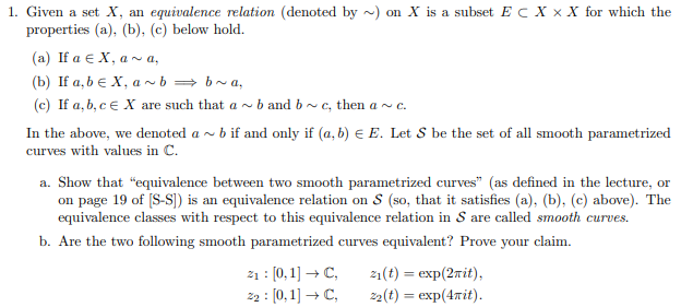 Solved Given a set x, ﻿an equivalence relation (denoted by | Chegg.com