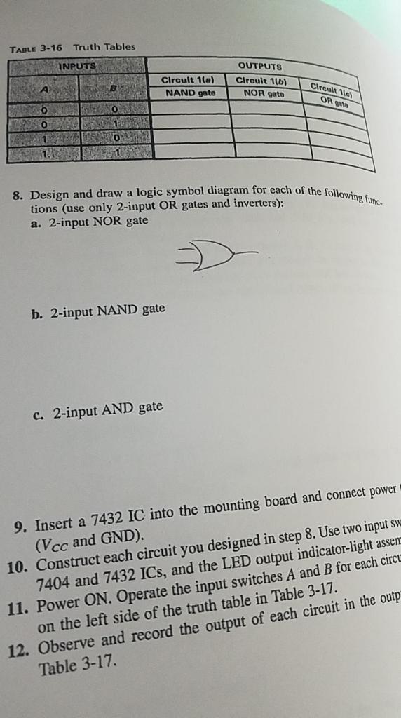 Solved TABLE 3-16 Truth Tables INPUTS OUTPUTS Circuit 1(b) | Chegg.com