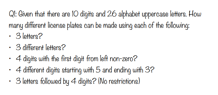 Solved Q: Given that there are 10 digits and 26 alphabet | Chegg.com
