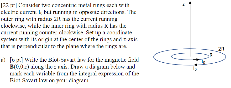 Solved Z [22 pt] Consider two concentric metal rings each | Chegg.com