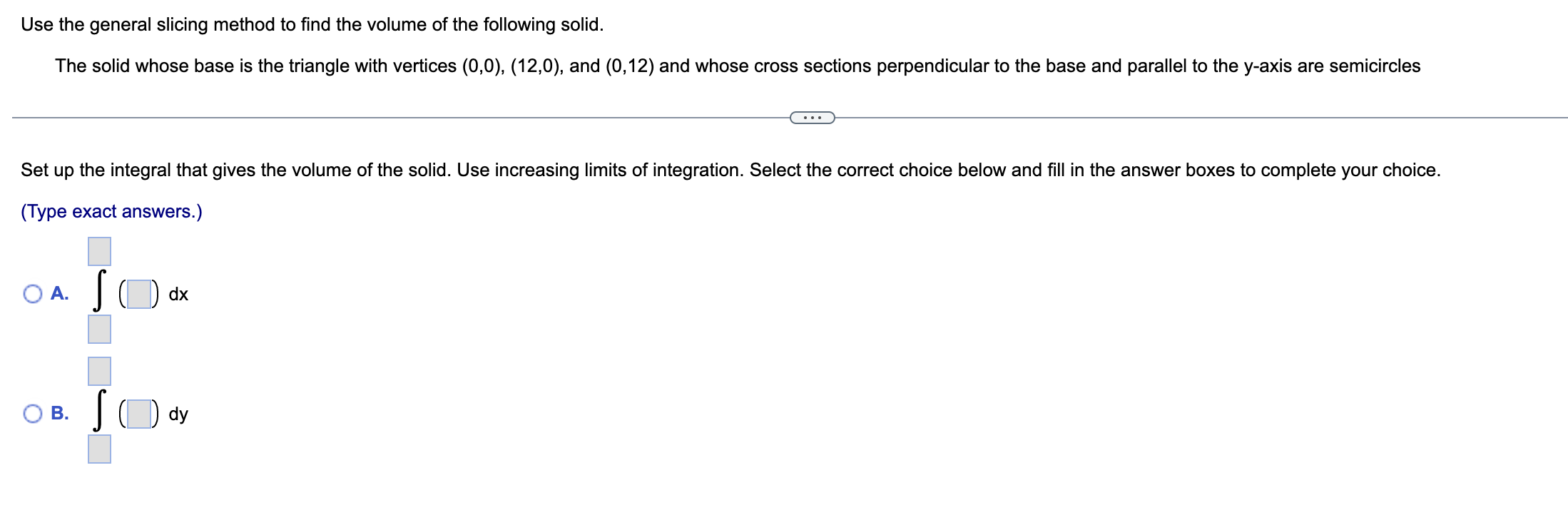 Solved Use the general slicing method to find the volume of | Chegg.com