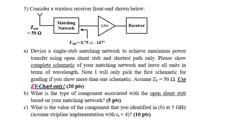 5) Consider a wireless receiver front-end shown | Chegg.com