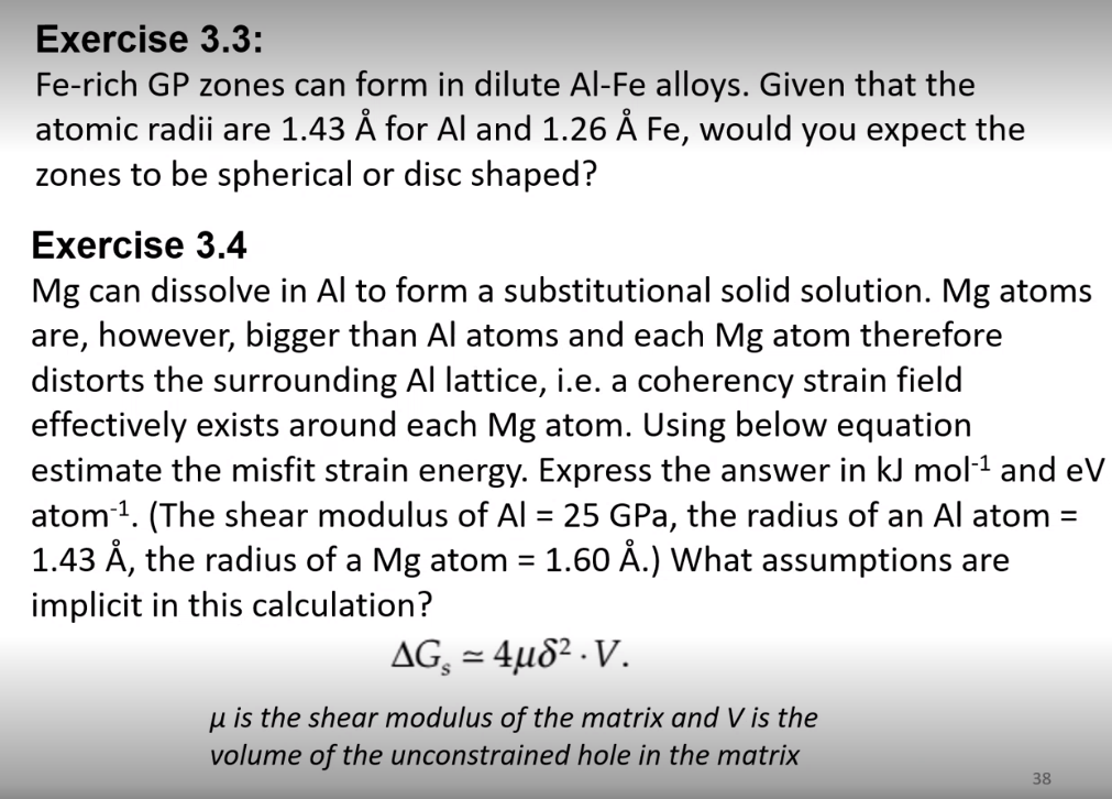 Solved Exercise 3.3: Fe-rich GP zones can form in dilute | Chegg.com