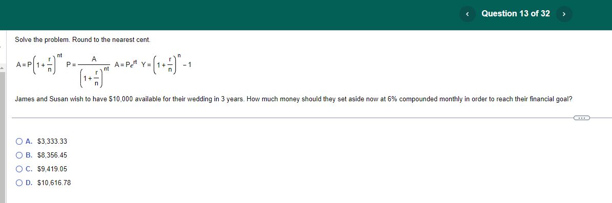 Solved Solve the problem. Round to the nearest cent. | Chegg.com