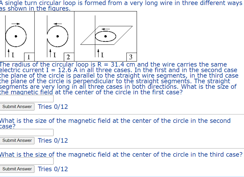 Solved A single turn circular loop is formed from a very | Chegg.com