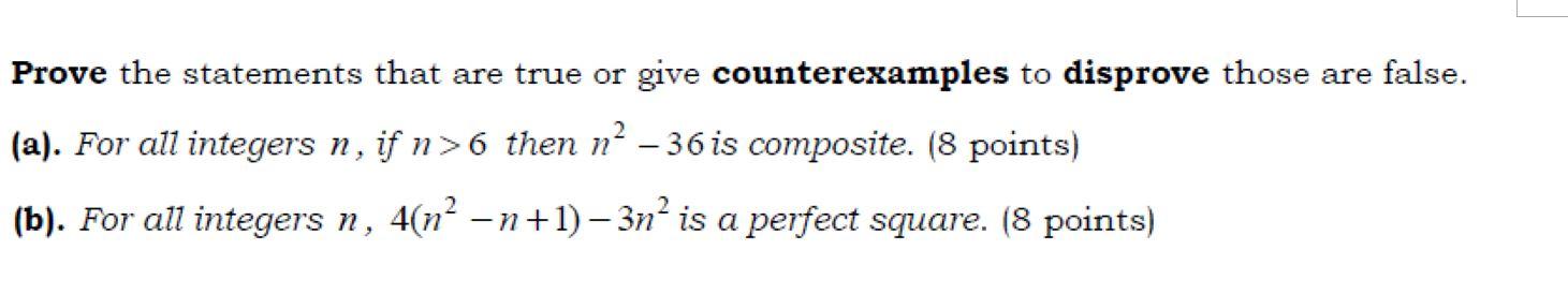 Solved Prove the statements that are true or give | Chegg.com