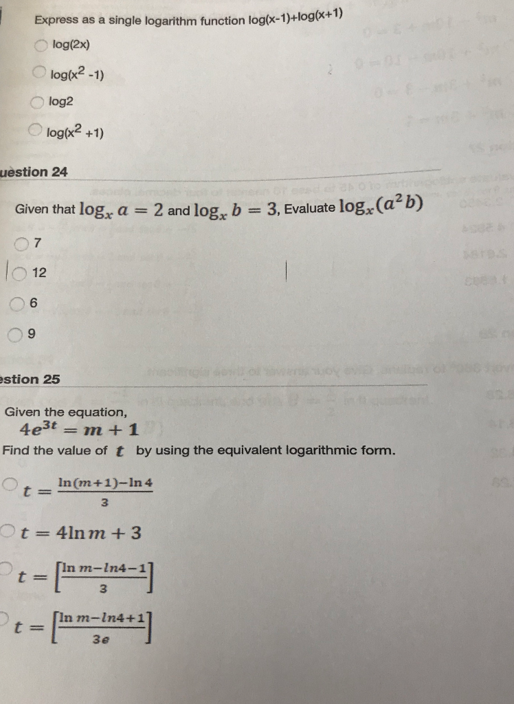 Solved Express as a single logarithm function | Chegg.com