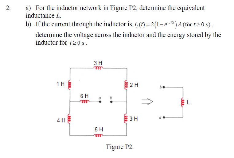 Solved a) For the inductor network in Figure P2, determine | Chegg.com