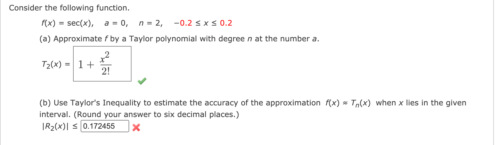 Solved Consider the following function. f(x) = sec(x), a = | Chegg.com